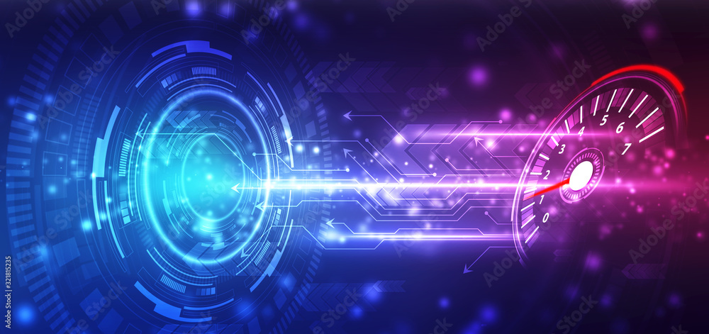 Speed motion background with fast speedometer car. Racing velocity ...