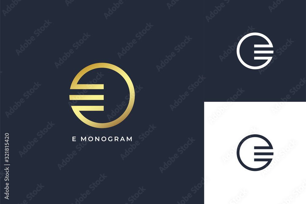 E monogram logo design Stock Vector | Adobe Stock
