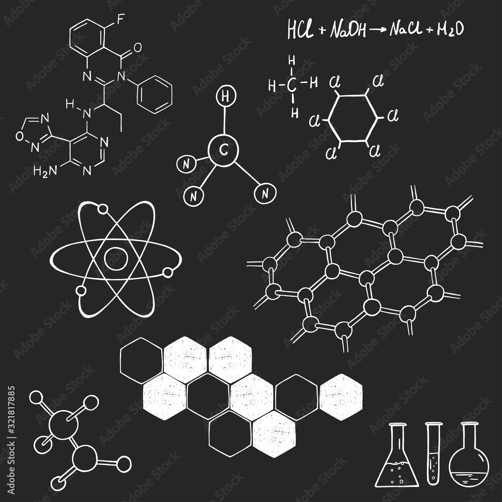 Set on science and chemistry. Structure of the DNA molecule, atoms ...