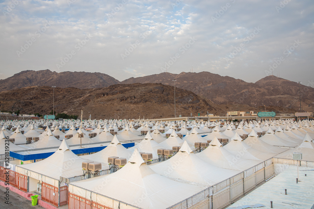 Makkah, Saudi Arabia: Landscape of Mina, City of Tents, the area for ...