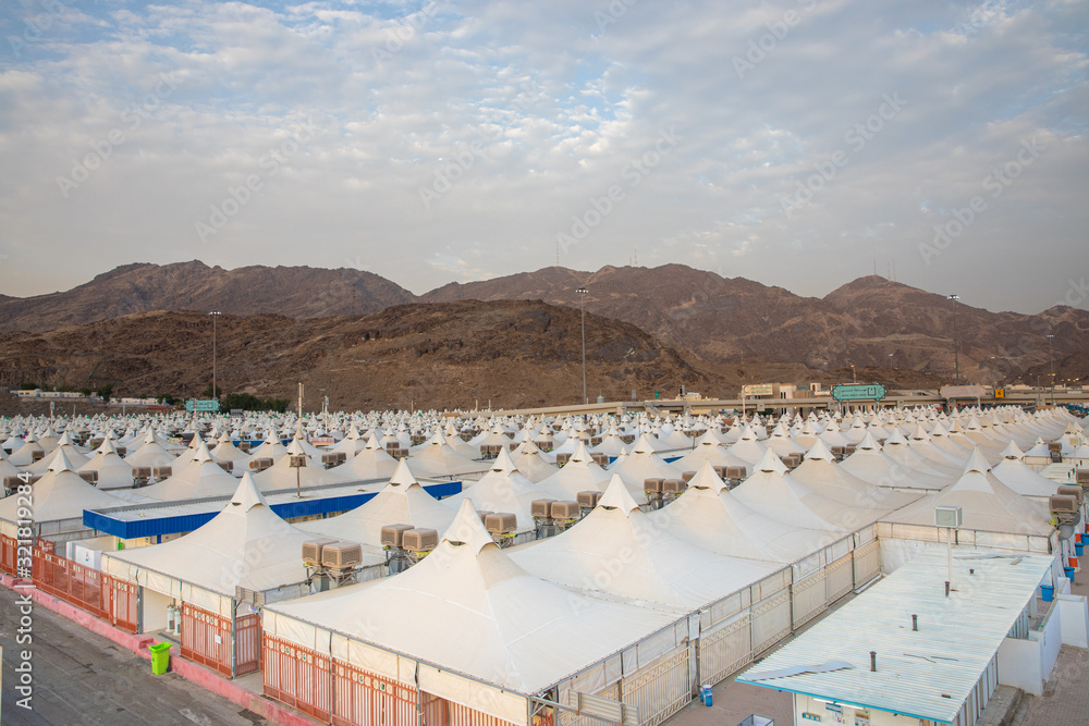 Makkah, Saudi Arabia: Landscape of Mina, City of Tents, the area for ...