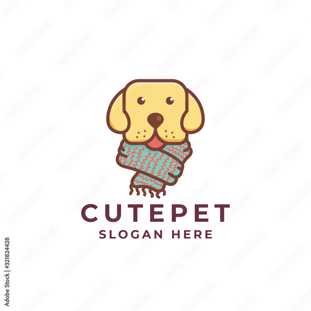 Cute pet logo template Stock Vector | Adobe Stock
