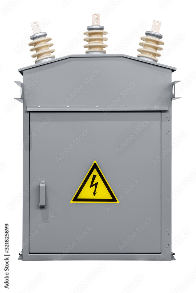 Docking module for Complete transformer substation KTP. White ...