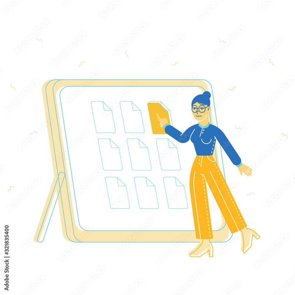 Electronic Document Management in Office. Digital Data File Computer ...