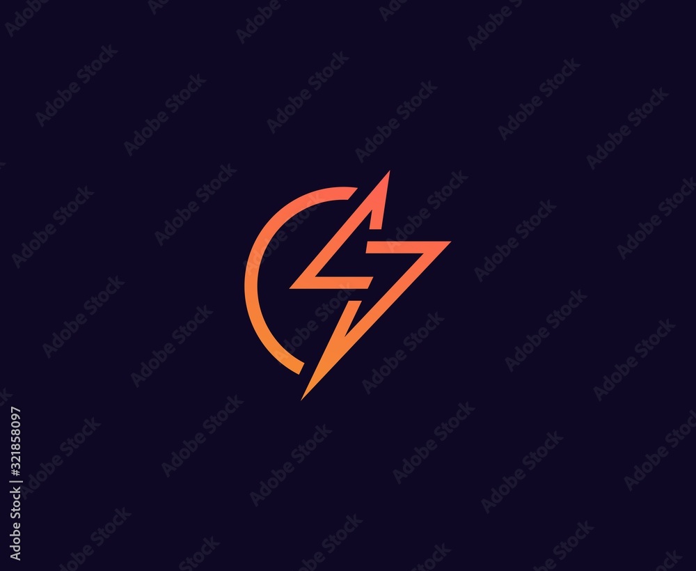 Thunder logo Stock Vector | Adobe Stock
