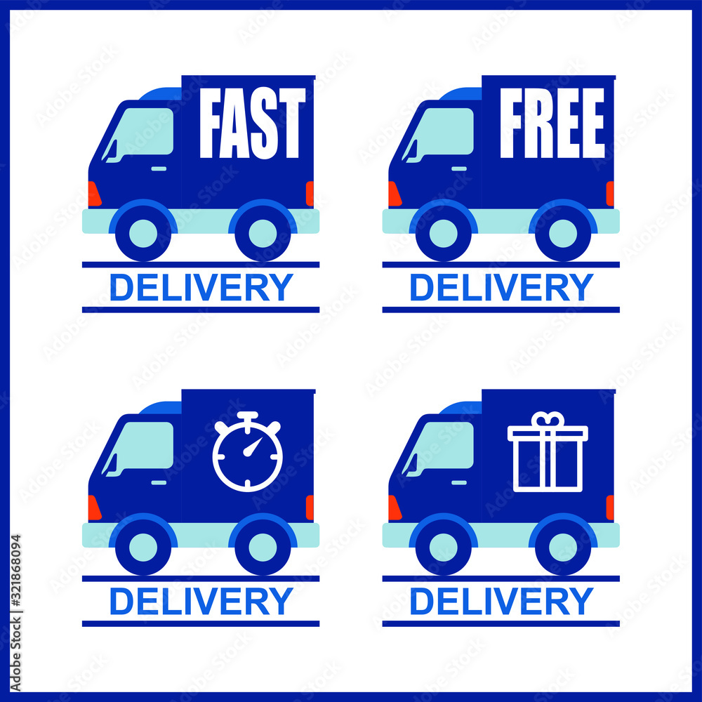 Delivery van truck, lorry icon - Fast and Free shipping van ...