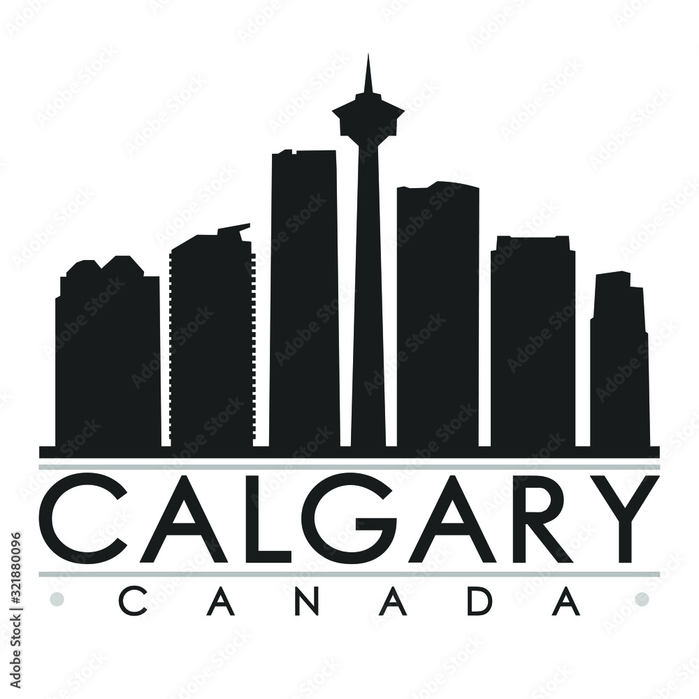 Calgary Canada Skyline. Silhouette Design City Vector Art. Stock Vector ...