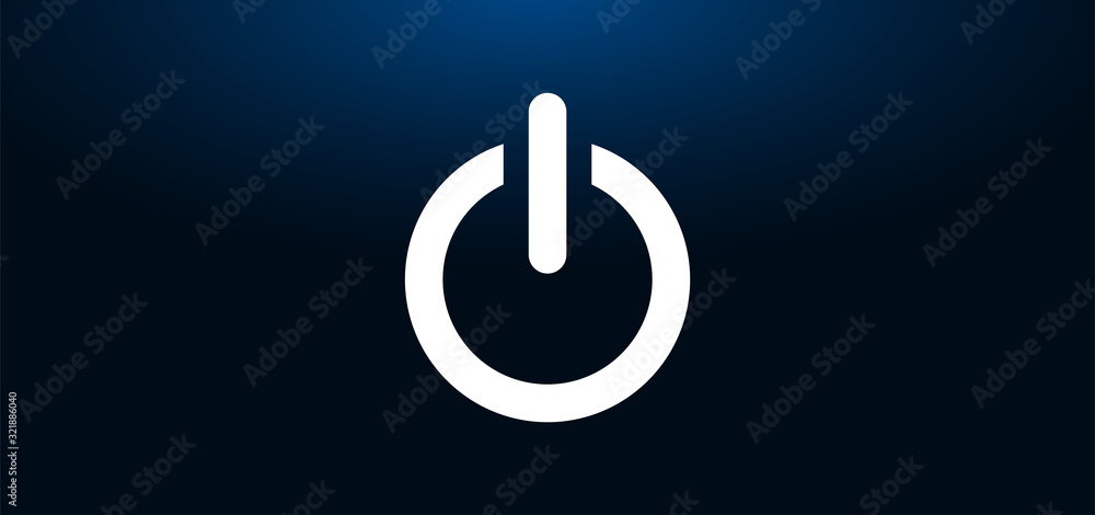 Power icon crystal blue banner background Stock Illustration | Adobe Stock