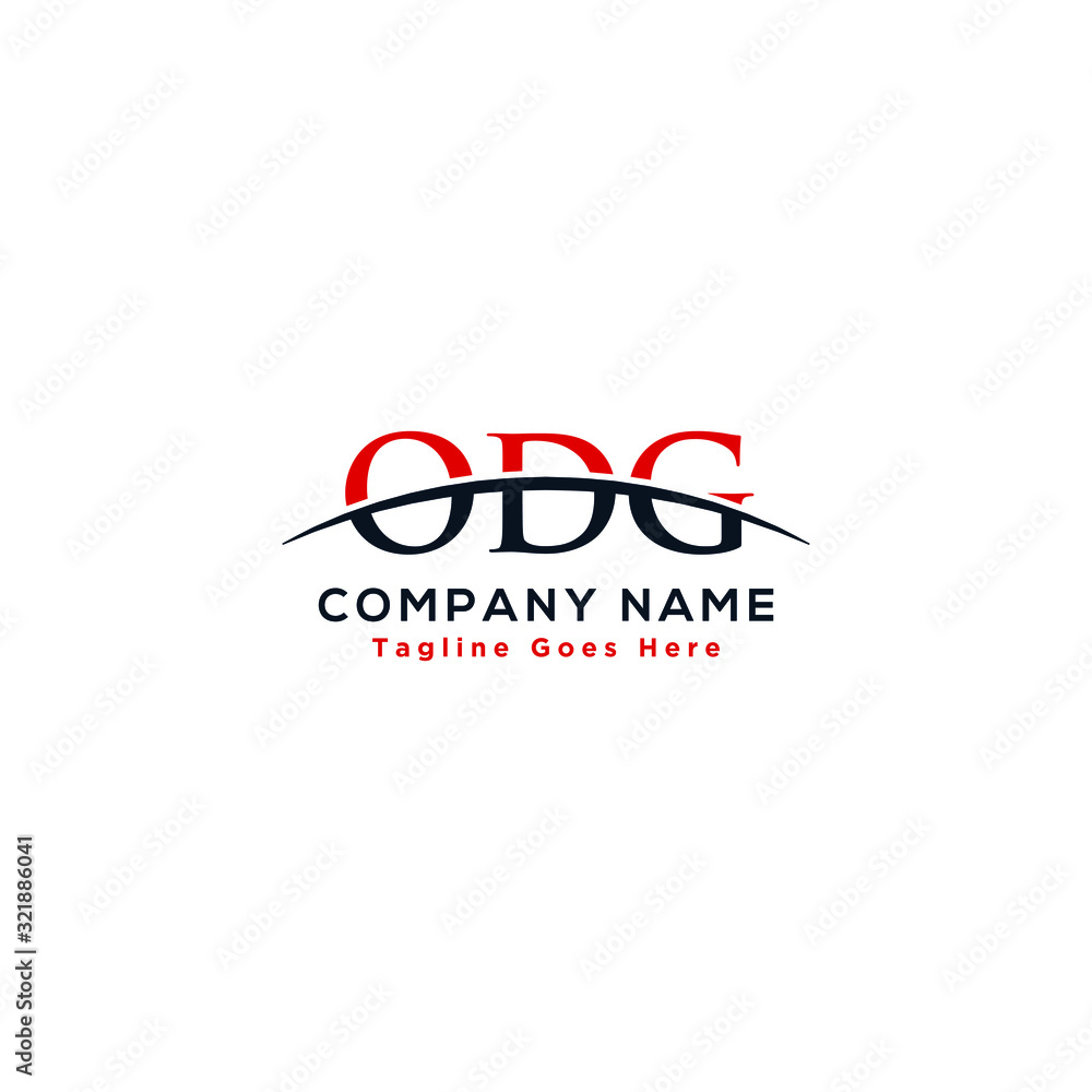Initial letter ODG, overlapping movement swoosh horizon logo company ...