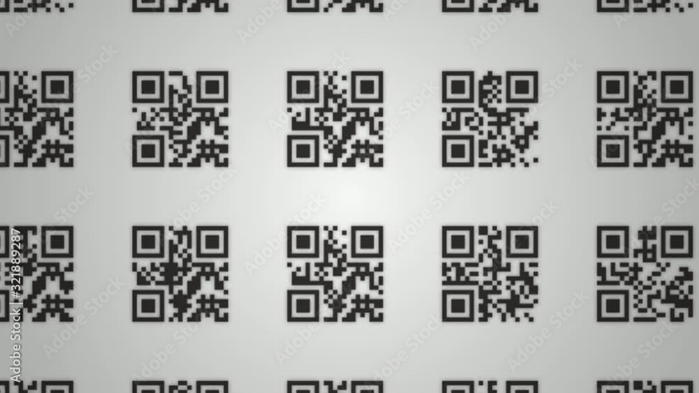 Vídeo do Stock: QR Code Technology Icons Background Loop/ 4k animation of an abstract technology ...
