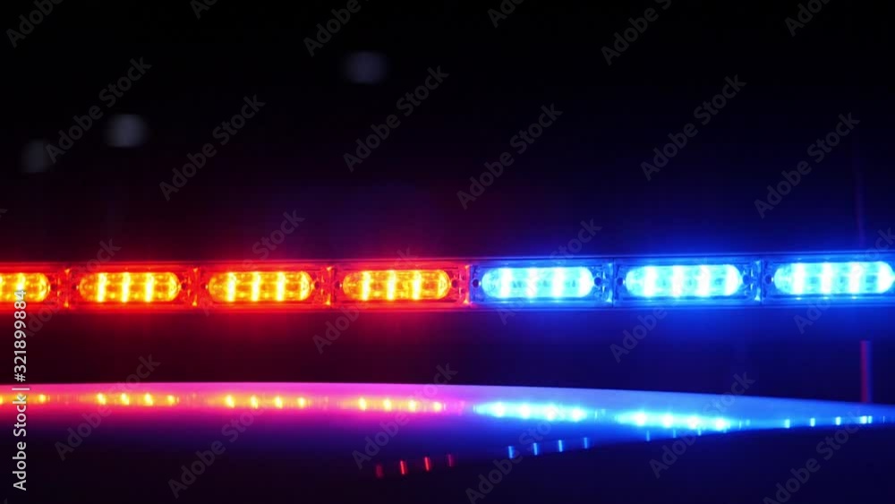 Close up footage of police lights Stock Video | Adobe Stock