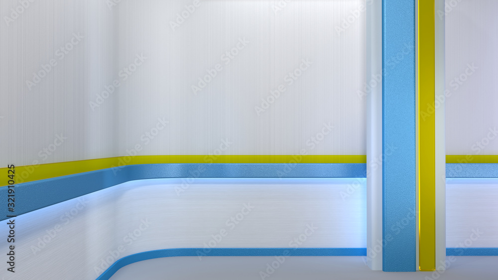blog and tv studio background 3d illustration Stock Illustration ...