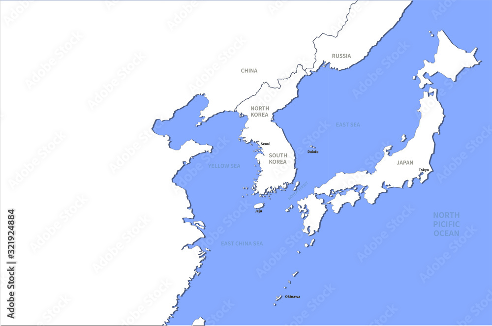 vector of korea map. dokdo map of korea. Stock Vector | Adobe Stock