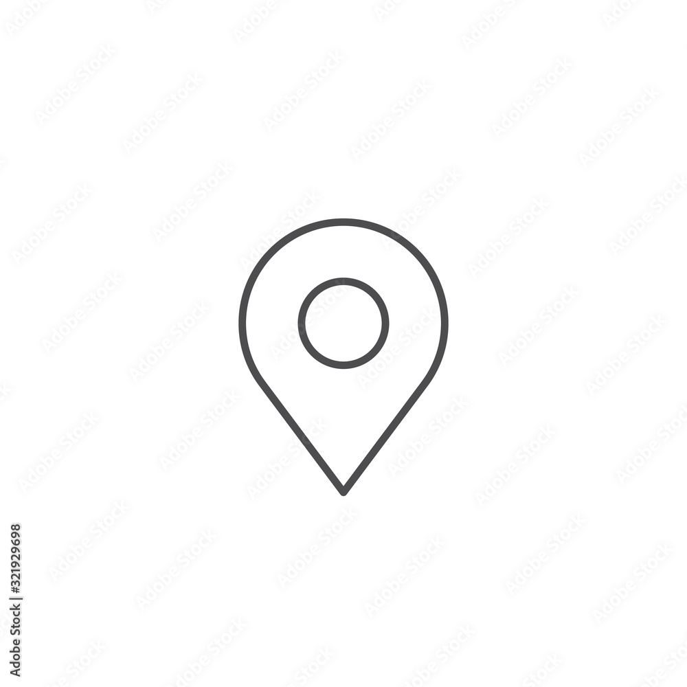 Map pointer line icon. Gps Location outline symbol. Vector isolated flat design illustration ...