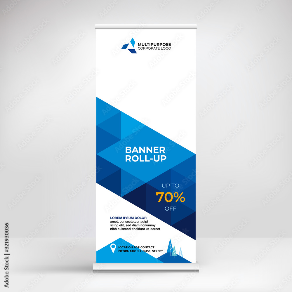 Banner design, roll-up. Stand for presentations, conferences ...