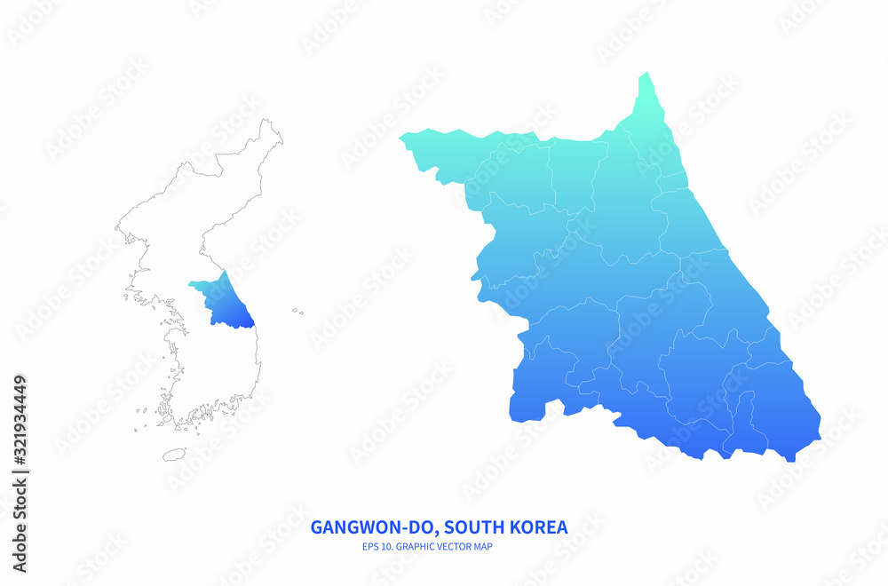 gangwon do map. korea province map. Stock Vector | Adobe Stock
