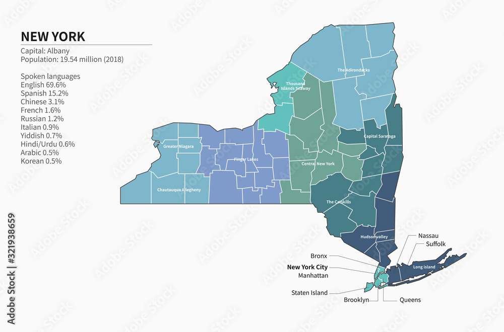 ny. new york city map. vector line of america map. united states map ...