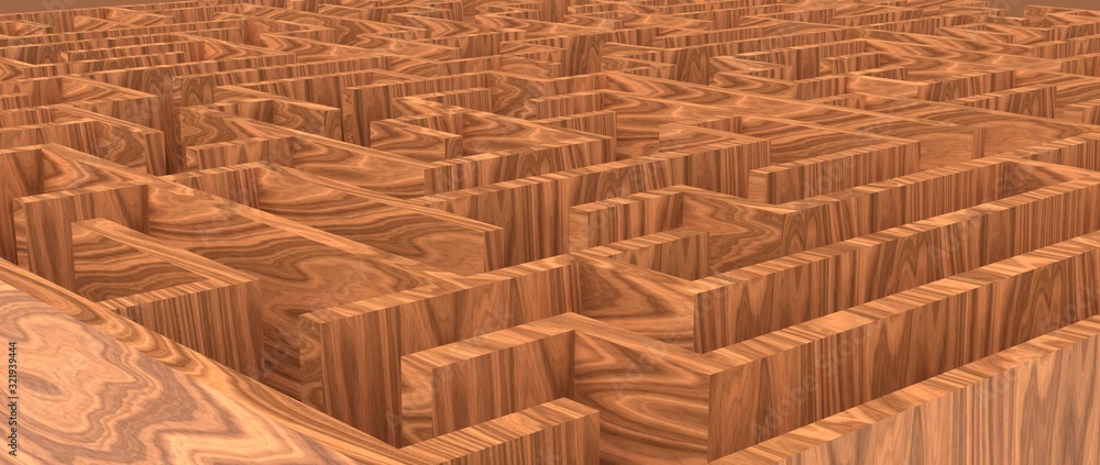 Diseño tridimensional de laberinto. Illustración 3d de laberinto ...
