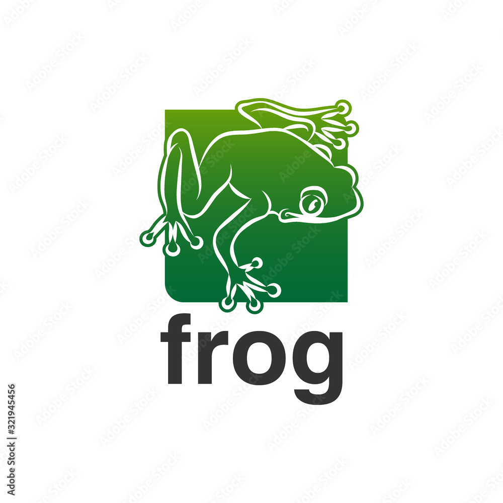 Frog Logo Design Vector Symbol Toad Stock Vector | Adobe Stock