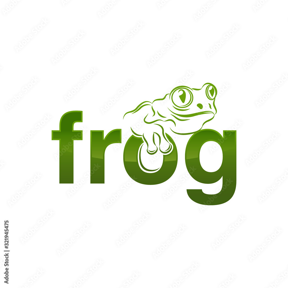 Frog Logo Design Vector Symbol Toad Stock Vector | Adobe Stock