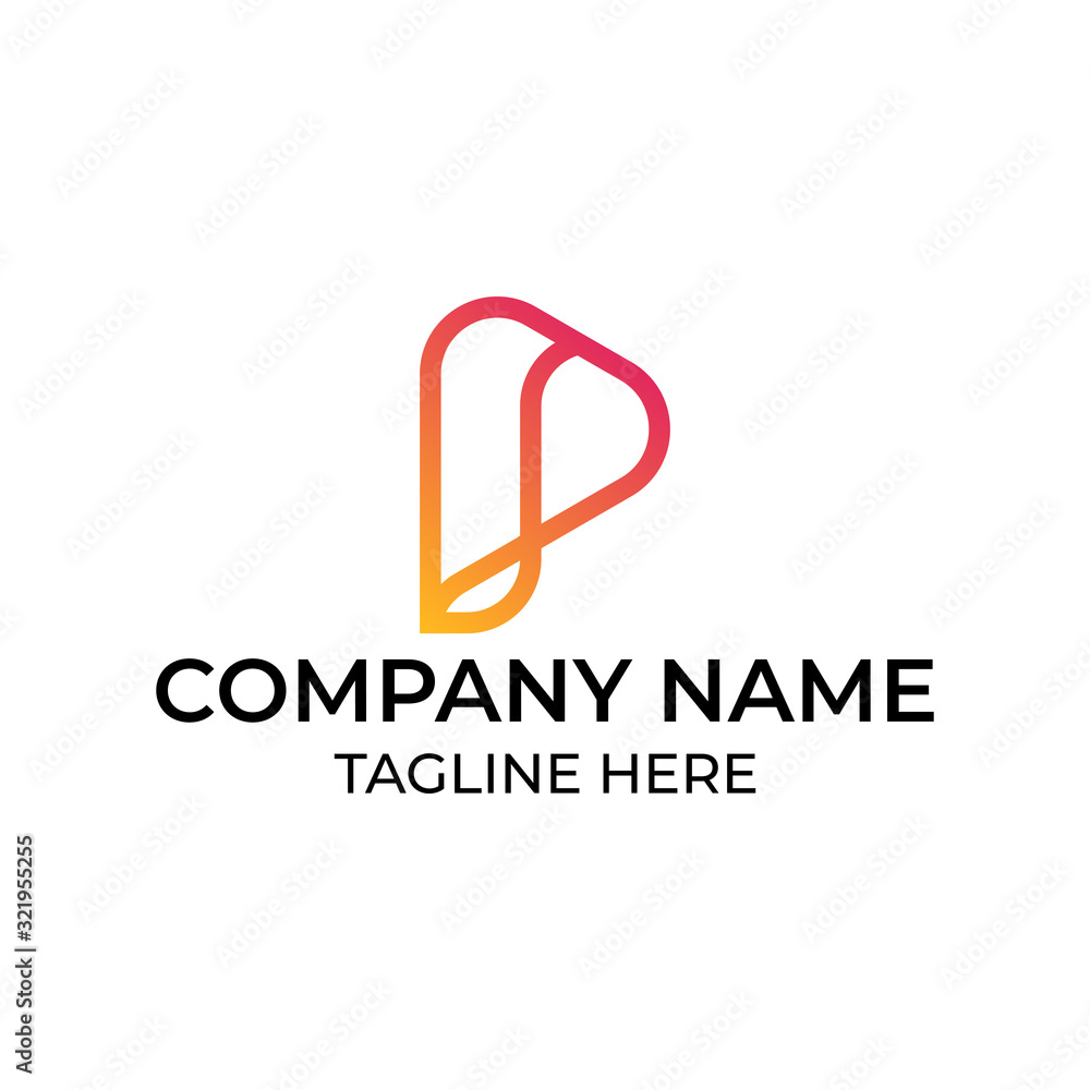 Modern and simple logo design for letter P Stock Vector | Adobe Stock