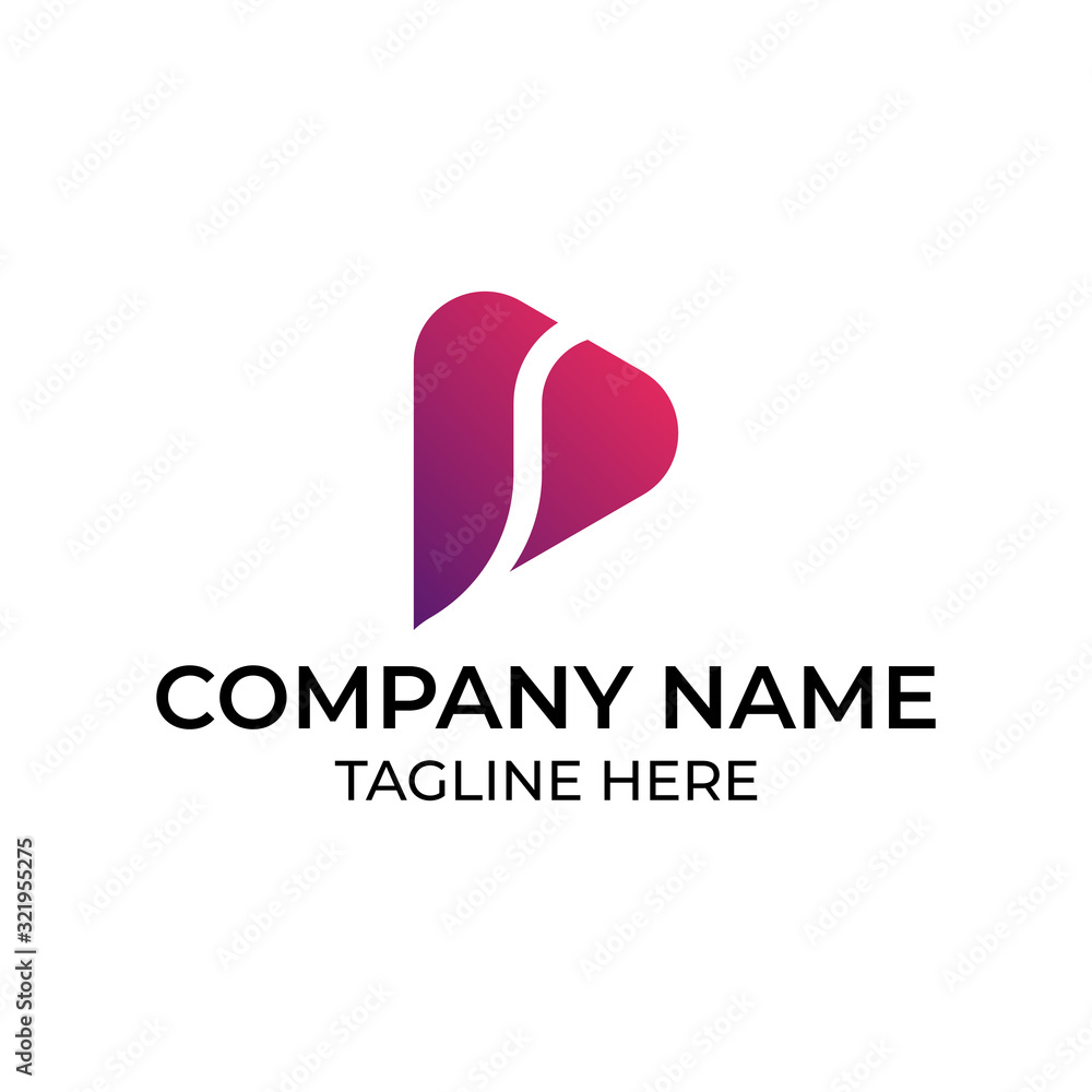 Modern and simple logo design for letter P Stock Vector | Adobe Stock