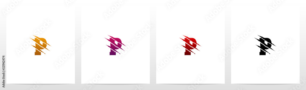 Claw Marks On Letter Logo Design P Stock Vector | Adobe Stock