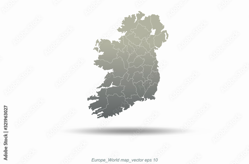 ireland map. europe map. europe countries map. graphic vector of eu map ...