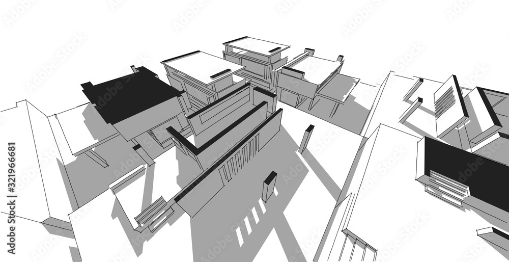 Residential project floor plan, Sketch Freehand concept design. Stock ...