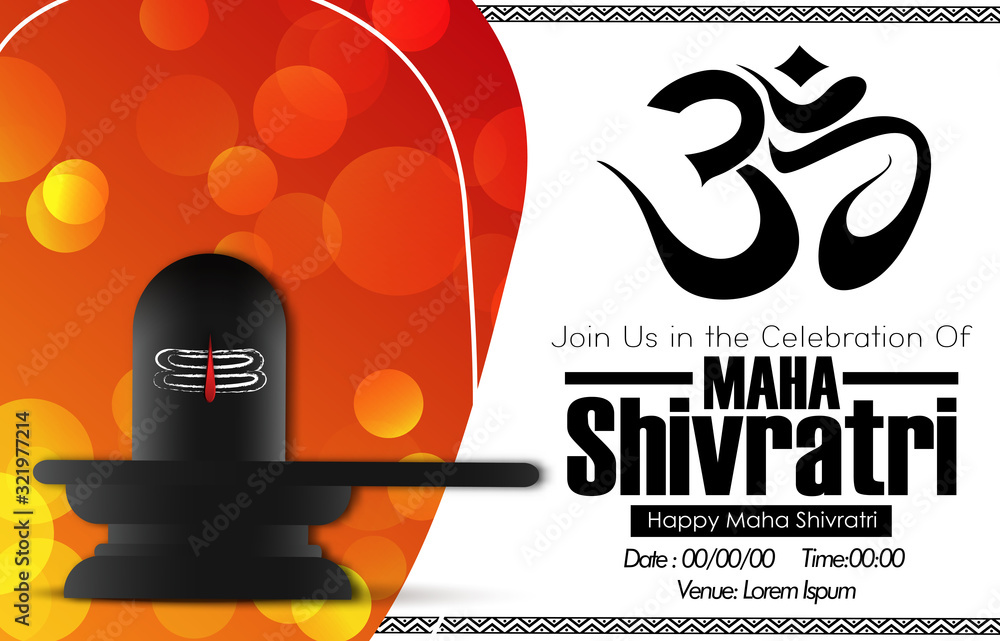 Greeting card for Hindu festival Maha Shivratri. Illustration of Lord ...