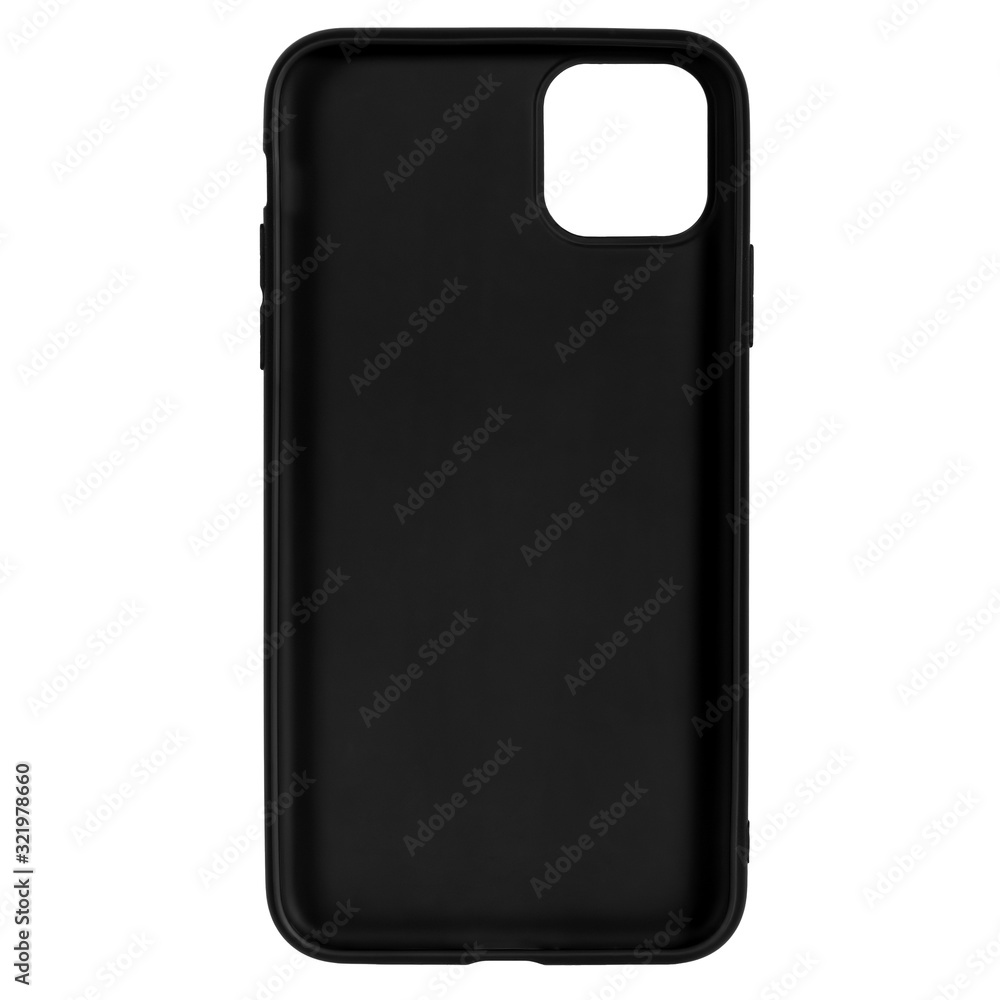 Black silicone case for smartphone or phone with cutouts for the camera ...