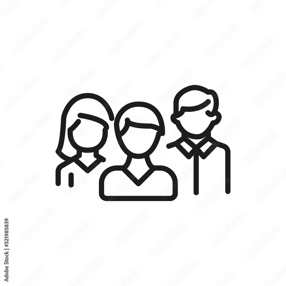 Simple team line icon. Stock Vector | Adobe Stock