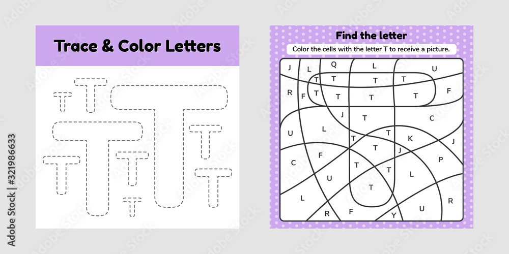 Coloring book letter for kids. Worksheet for preschool, kindergarten ...