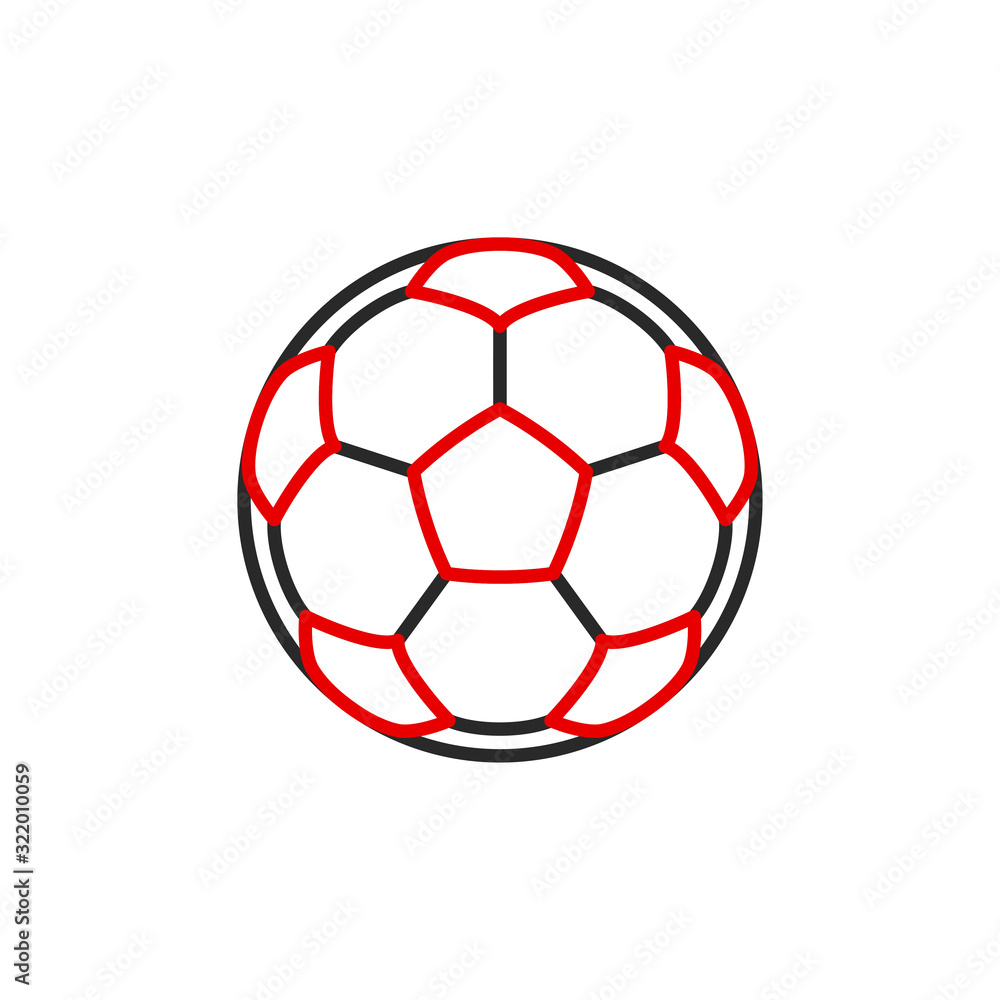 Thin contour lines icon soccer ball for playing football isolated on ...