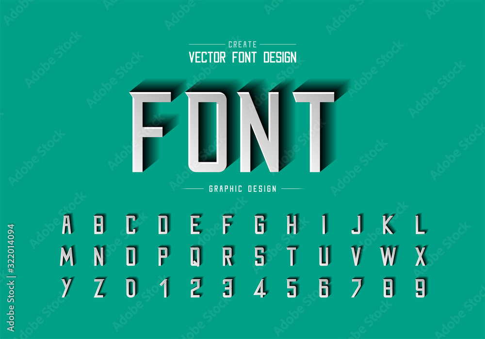 Font paper cut and alphabet vector, Script modern typeface and letter ...