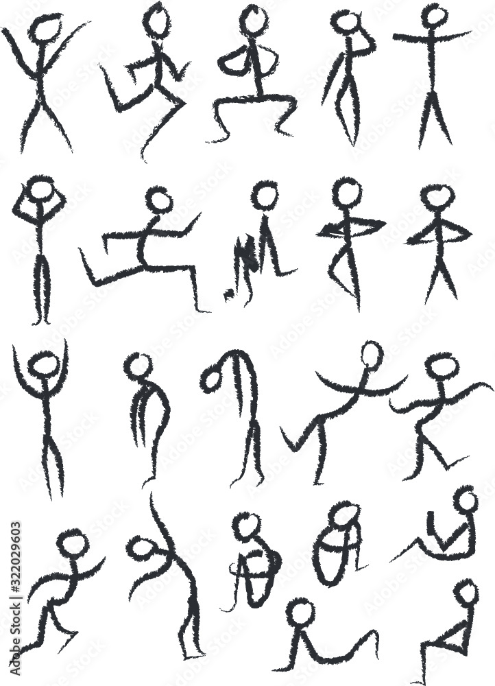 movement of people, scheme, poses of people, for logos, for ...