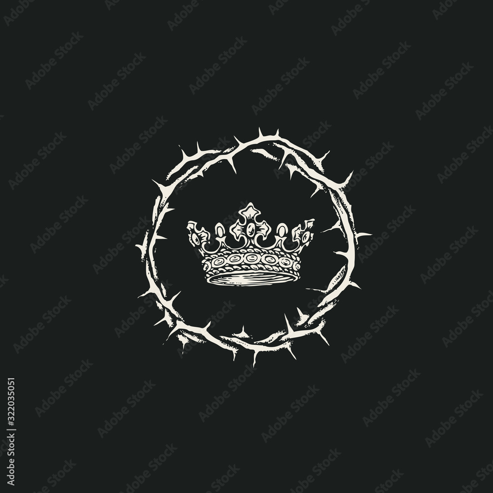 Vector banner on the theme of Easter with a crown of thorns and a crown ...