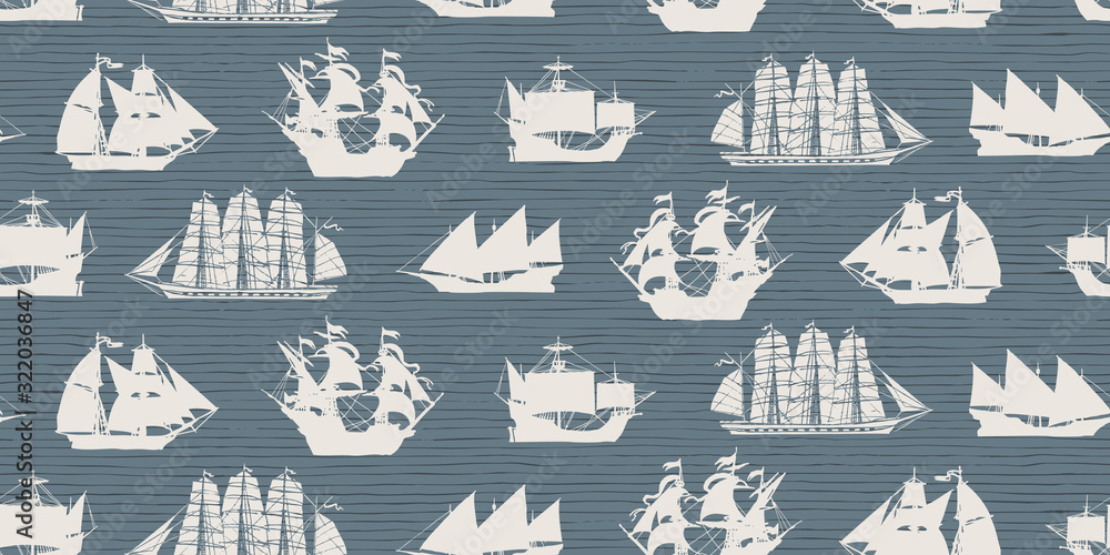 Vector seamless background on the theme of nautical travel with ...