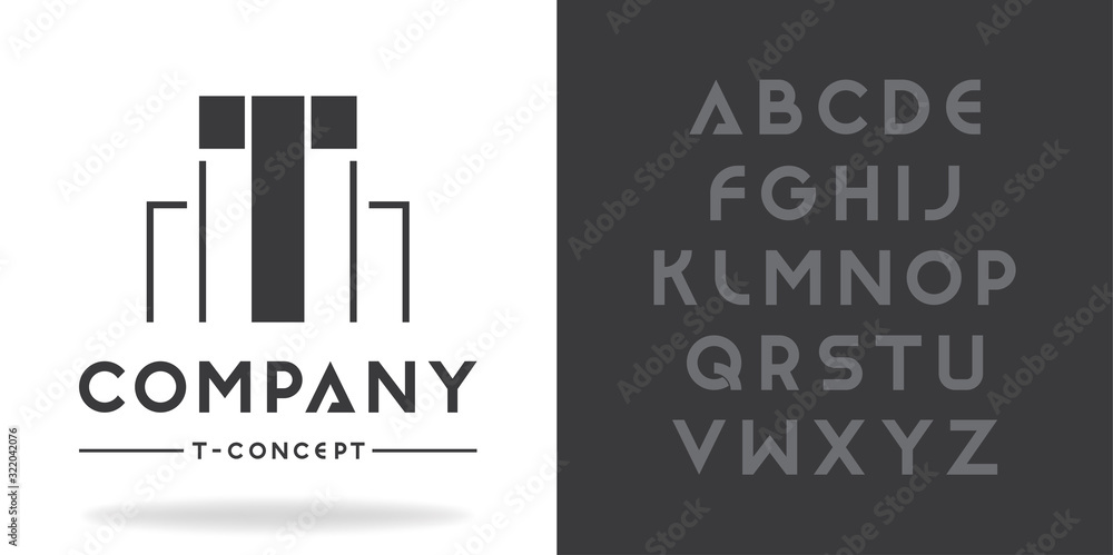 Real Estate, Business logo template. Font character design with font ...