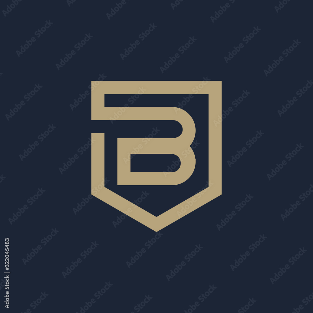 Letter B Shield logo design. Shield Line geometry for company Security ...