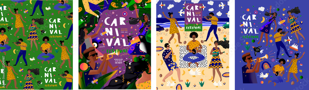 Vetor de Brazilian carnival and festival! Vector abstract holiday ...