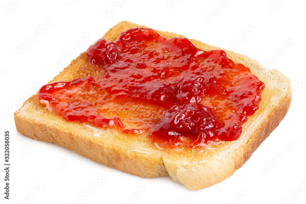 Toast with butter and jam. Stock Photo | Adobe Stock