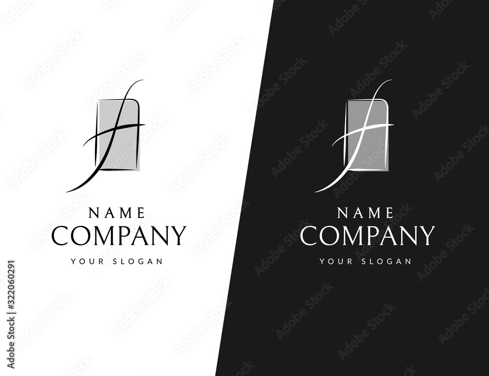 Brand logo Curved wavy line in the shape of the letter f Trademark logo ...