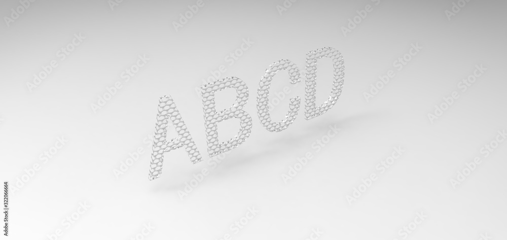 3D font "ABCD" in white background Stock Illustration | Adobe Stock