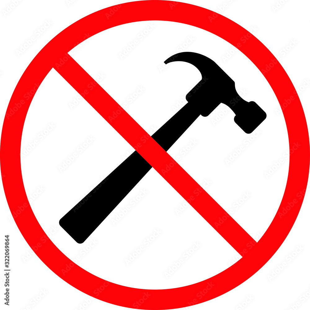 No use a hammer icon, vector illustration Stock Vector | Adobe Stock