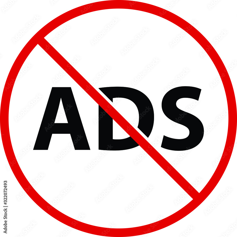 No ADS, vector illustration Stock Vector | Adobe Stock