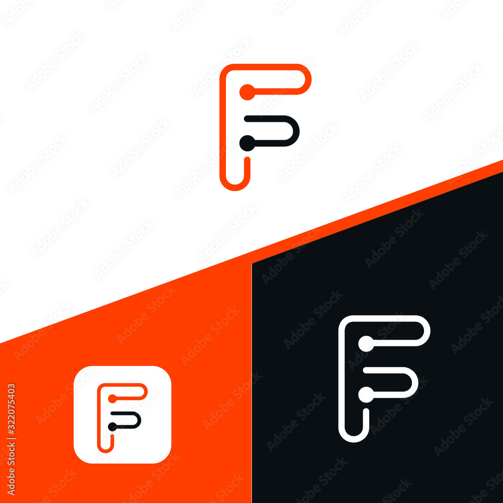Letter F logo Design,Technology and digital dot connection logo vector ...