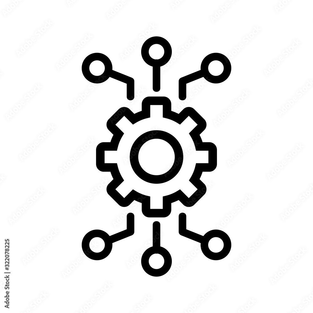 Automation icon vector. Thin line sign. Isolated contour symbol ...