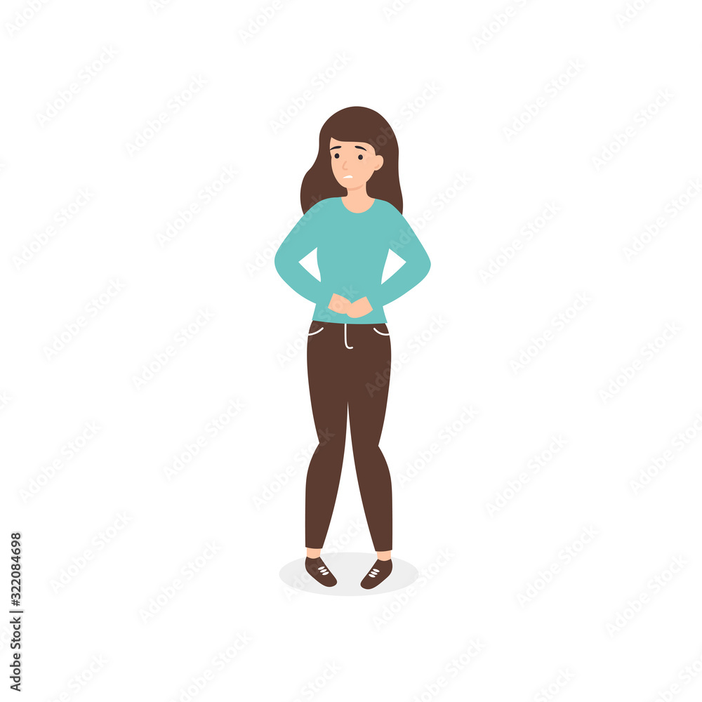 Urinary Tract Infections or cystitis. Flat vector cartoon woman ...