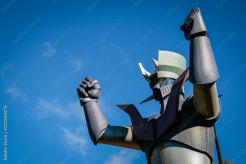 Tarragona, Spain. January 2012: Mazinger Z statue of 10 meters that was ...